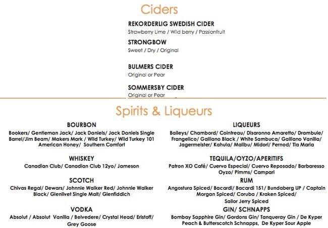 Menu at High Wycombe Tavern restaurant, High Wycombe