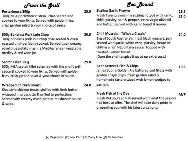 Menu at High Wycombe Tavern restaurant, High Wycombe