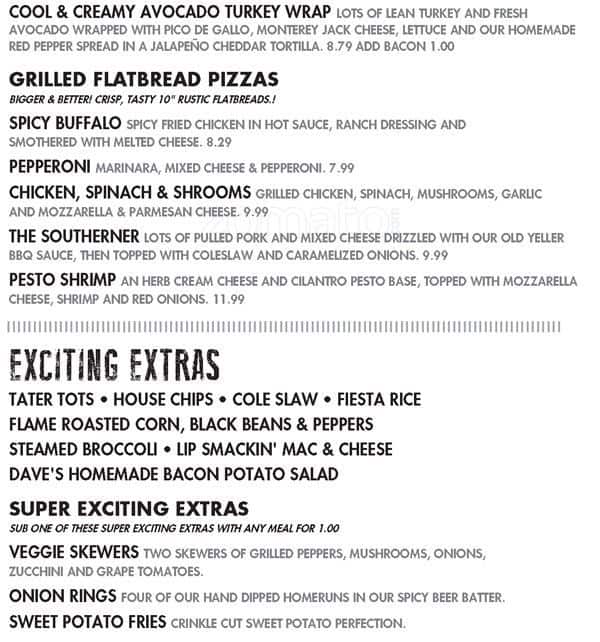 Menu at Wild WIng Cafe, Houston, Katy Fwy