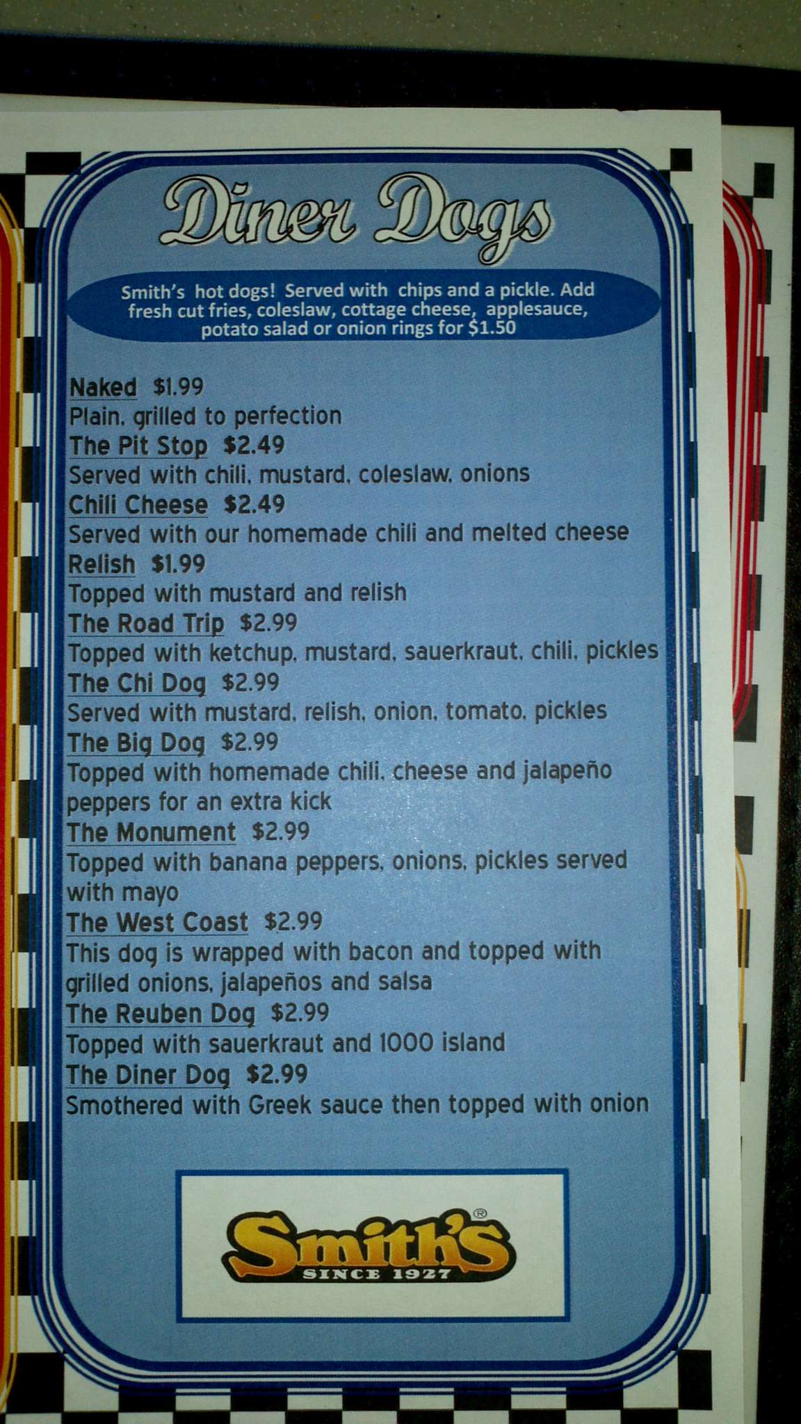 Menu at Gigi's Route 6 Diner restaurant, Corry