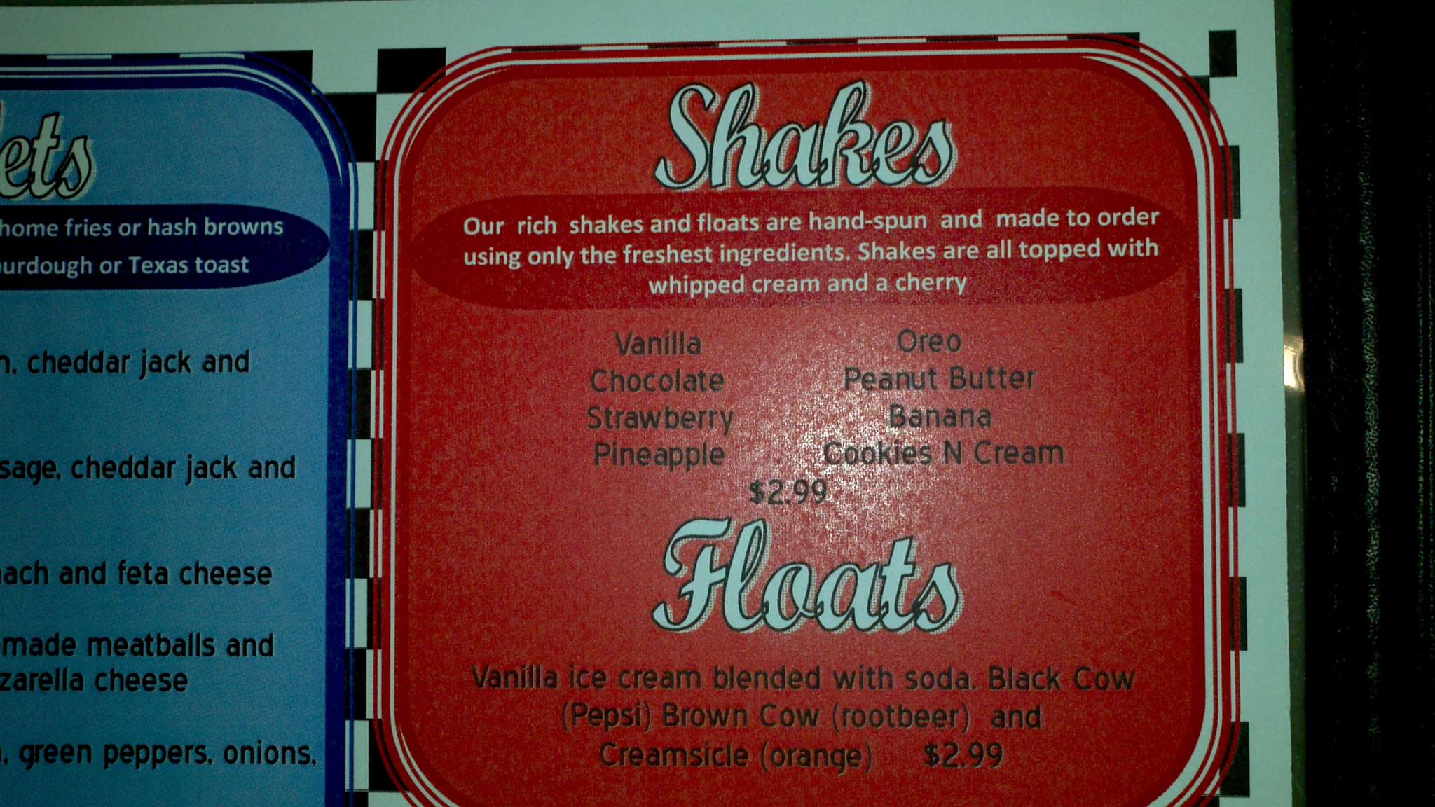 Menu at Gigi's Route 6 Diner restaurant, Corry