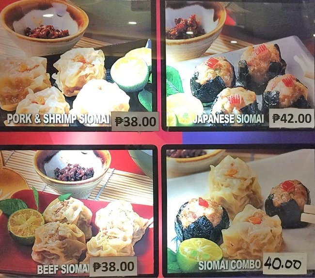 Menu at Master Siomai (Robinsons Fuente) restaurant, Cebu City