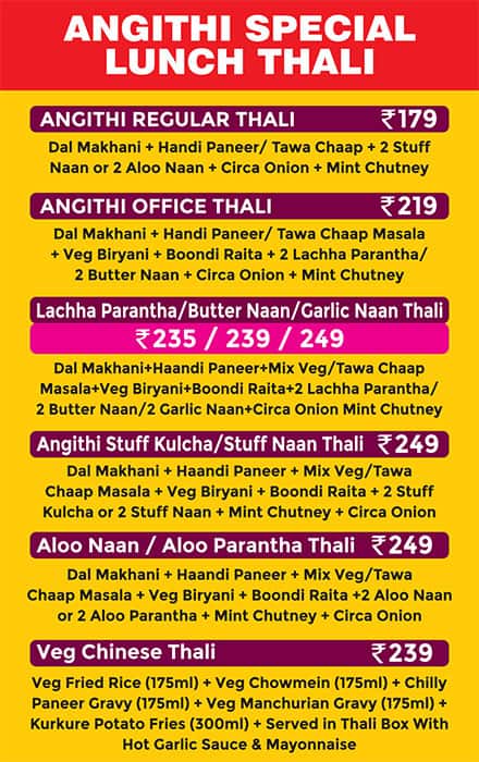 Menu of Punjabi Angithi By Vegorama Group, Rohini, New Delhi