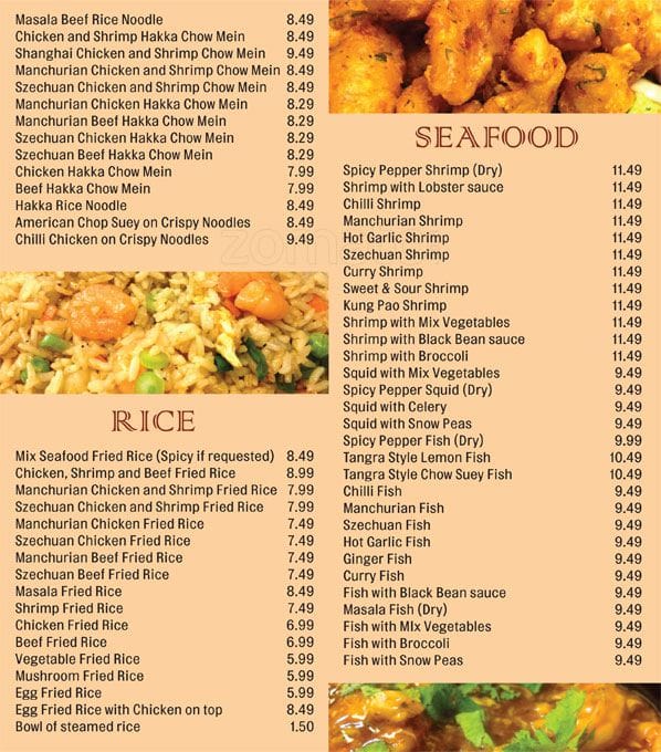 Menu at Hakka Fusion restaurant, Pickering