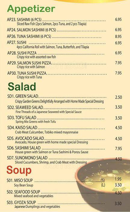 Japan Sushi Menu, Menu for Japan Sushi, Seaton Village, Toronto ...