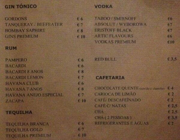 Menu em Bonaparte Foz restaurante, Porto, Av. do Brasil 130