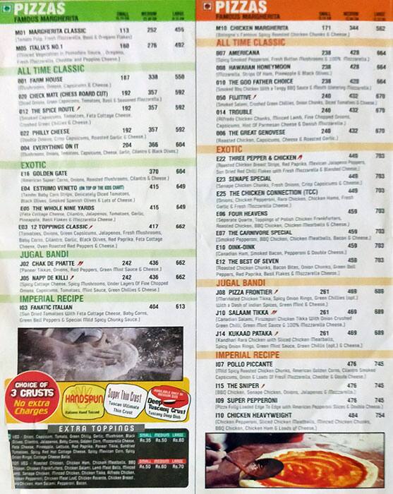 Menu of The World Pizza, Sector 51, Noida