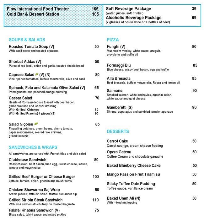 Flow Kitchen - Fairmont The Palm a Dubai: Foto del Menu con Prezzi - Zomato