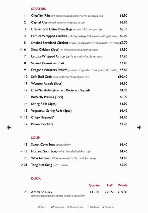 Menu at The Good Earth Express fast food, London, 116 St John's Hill