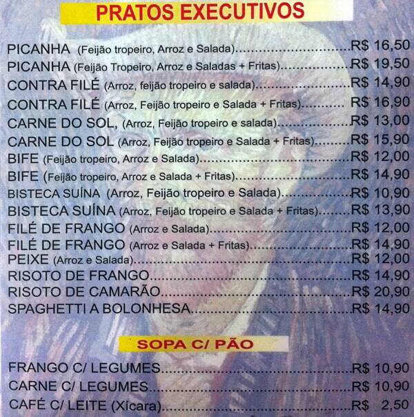 Menu at Restaurante Van Gogh, Salvador