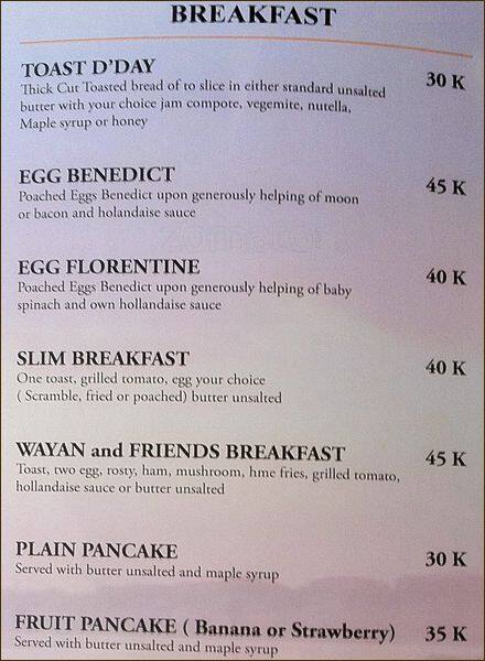 Wayan & Friends Menu, Menu for Wayan & Friends, Legian, Bali - Zomato ...