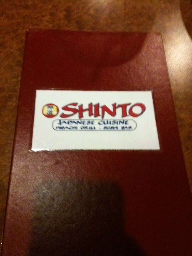 Menu at Shinto Japanese Restaurant, Lafayette