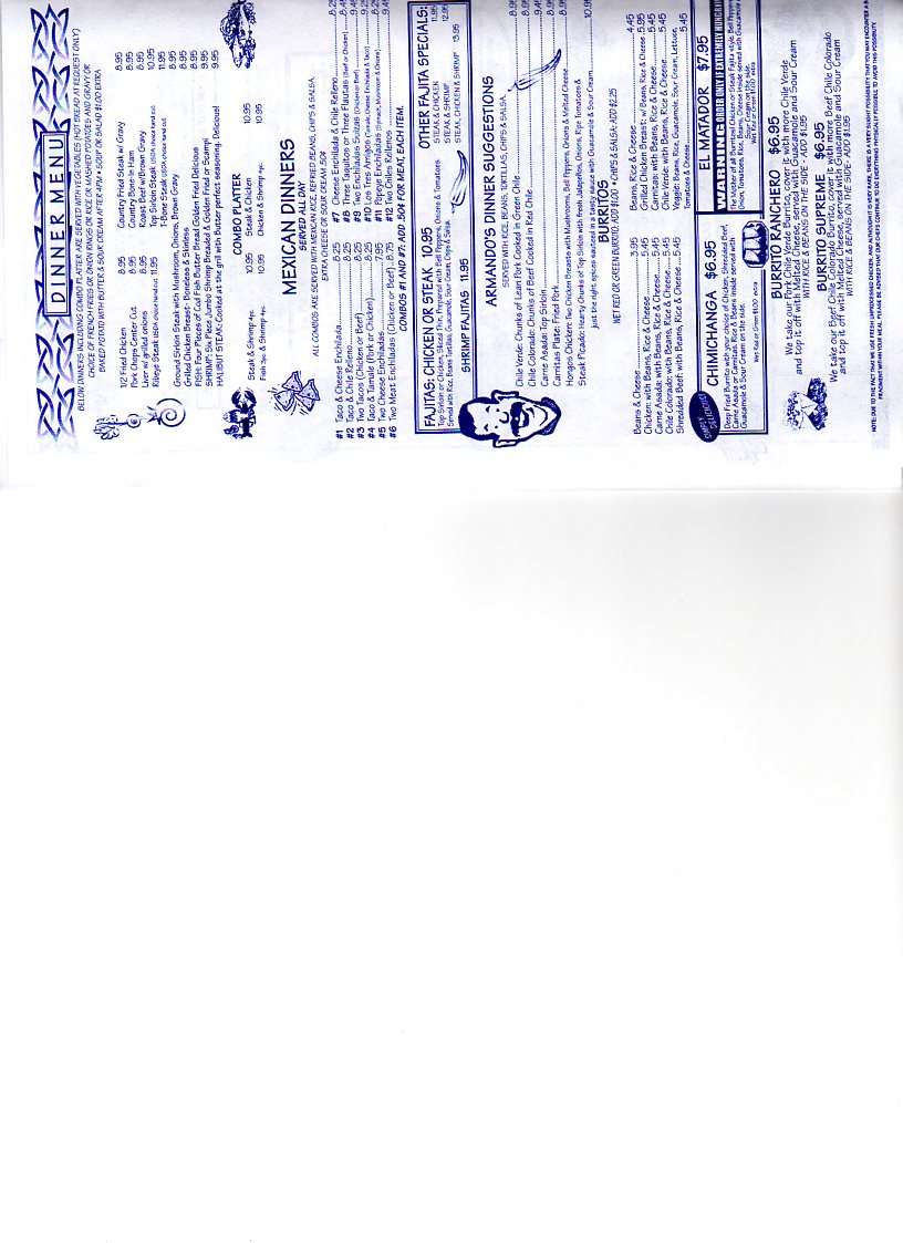 Menu at Brandon's Diner, Upland