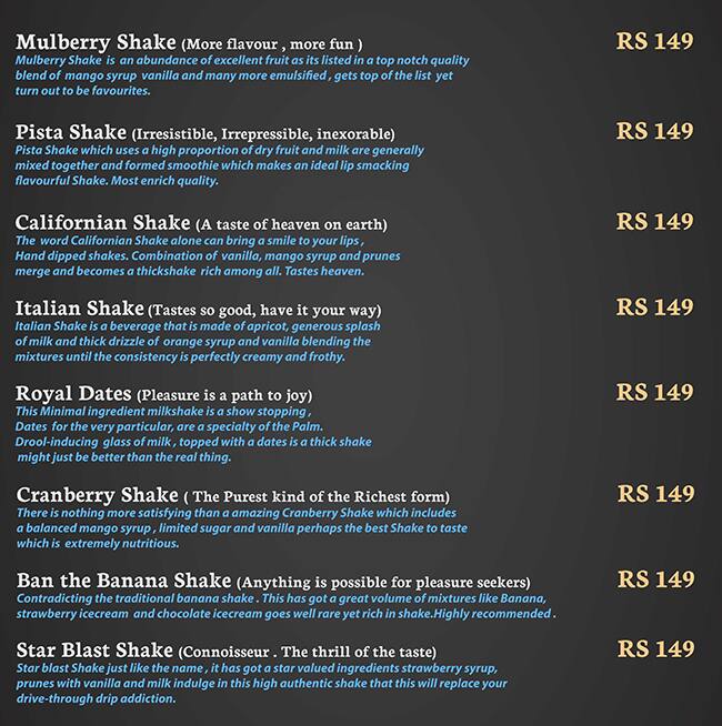 Menu of Tea Time, Suraram, Hyderabad