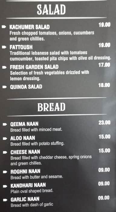 Menu at Little Lahore restaurant, Dubai