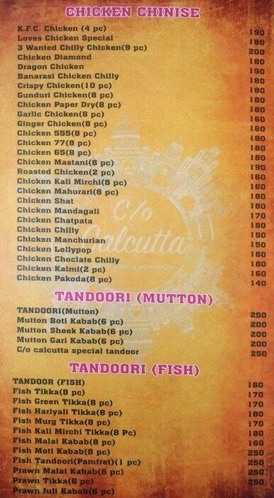 Menu at Panch Phoron, Bengaluru, Raffles Solitaire Cascade