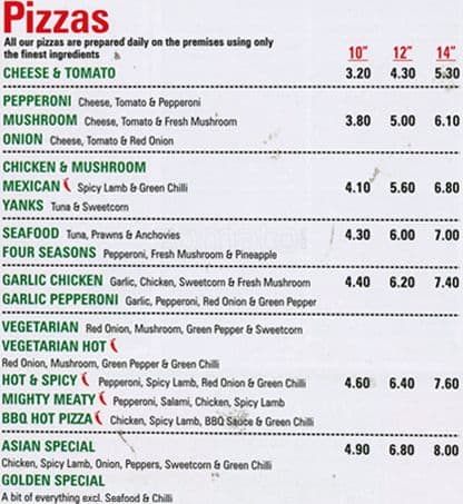 Menu at Golden Fried Chicken fast food, Manchester