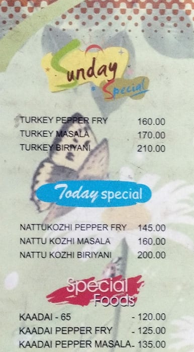 Menu at Amala Chettinad Mess, Chennai, Ap 785