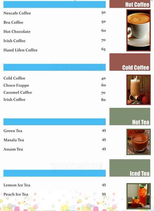 Menu at h2o cafe, Ahmedabad