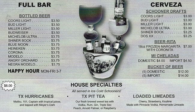 Menu at Texas Pit Oyster Bar, Inc., Fort Worth