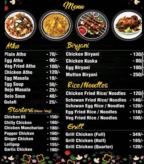 Menu at Meeting Point, Chennai, 362H+WF6
