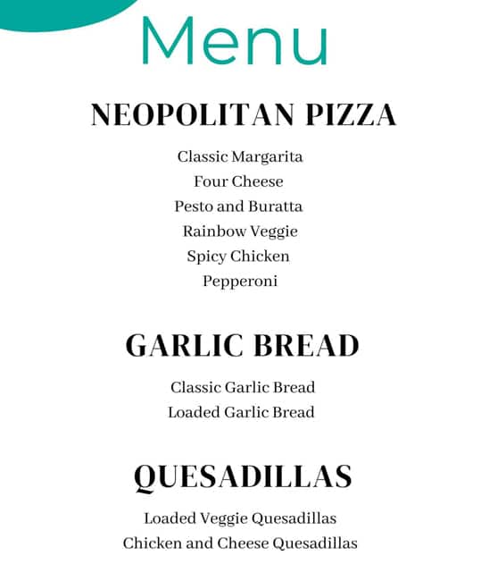 Menu at The Table at Splatter, Vadodara