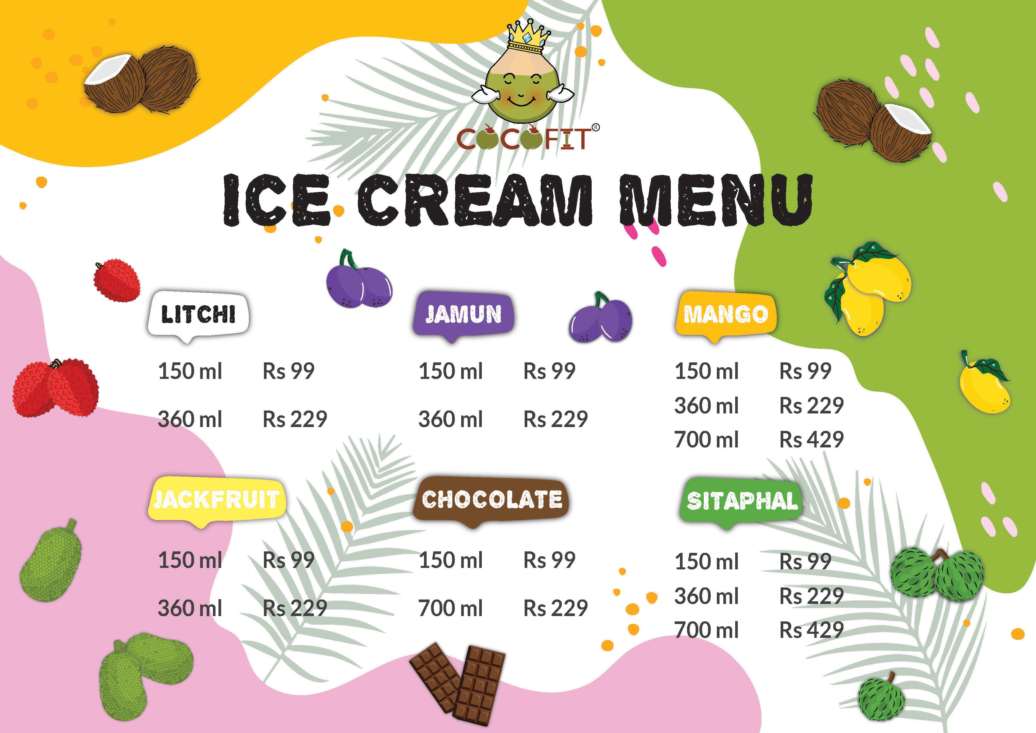 Menu of Cocofit, Gachibowli, Hyderabad