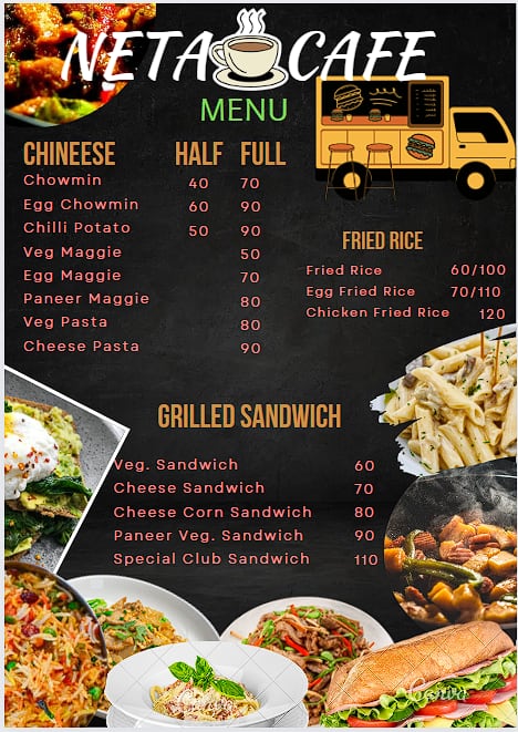 Menu of Neta Cafe, Sector 62, Noida