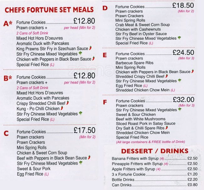 Menu at Sing way fast food, London, 399 Roman Rd