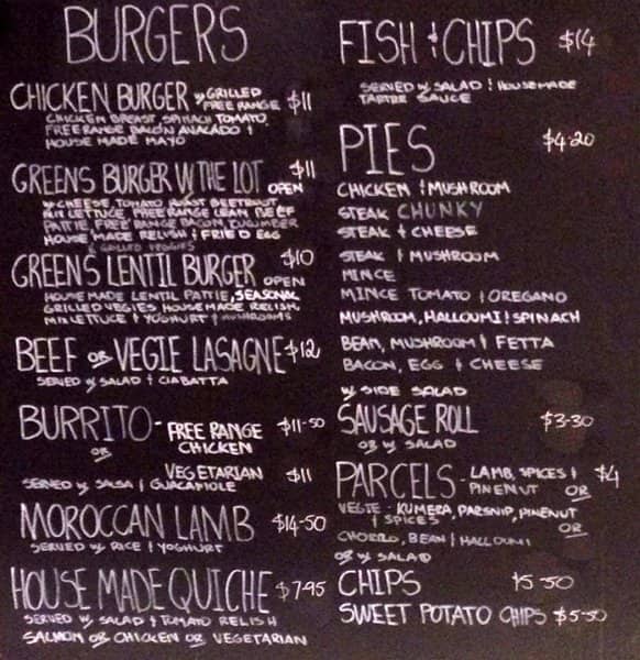 Green Refectory Pop Up Cafe Menu - Urbanspoon/Zomato