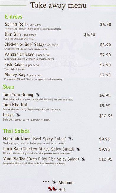 Menu at Yum Yai Express Thai Kitchen restaurant, Mawson Lakes