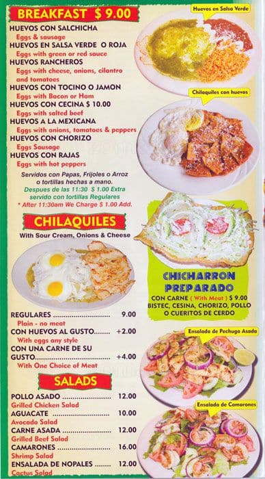 Menu at Tacos Tijuana, New York City, 5th Ave