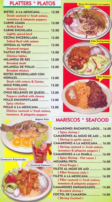 Menu at Tacos Tijuana, New York City, 5th Ave