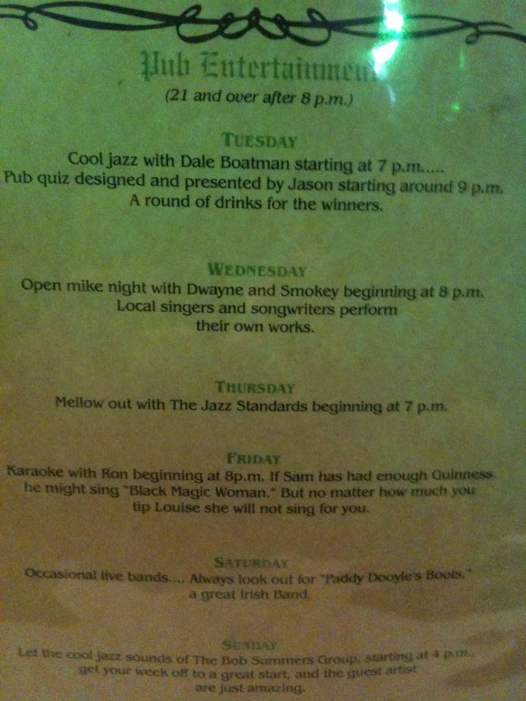 Menu at The British Bulldog Pub, Upland