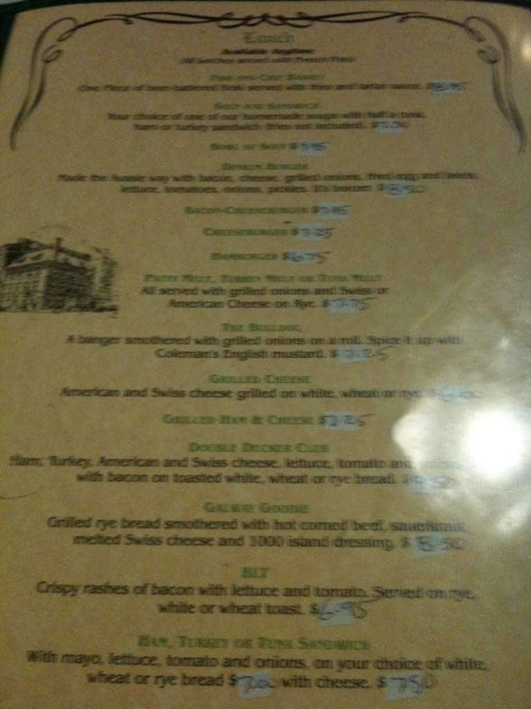 Menu at The British Bulldog Pub, Upland