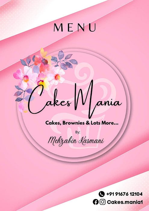 Menu of Cakes Mania, Sewri, Mumbai