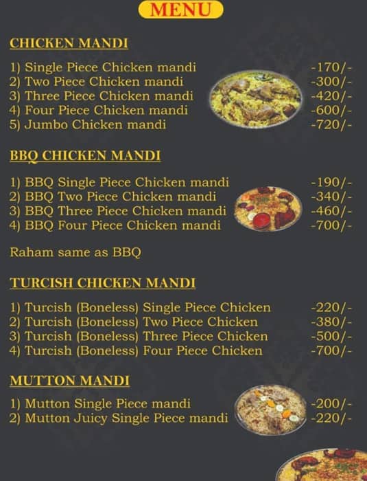 Menu of Lion's Arabian Mandi, Bachupally, Hyderabad