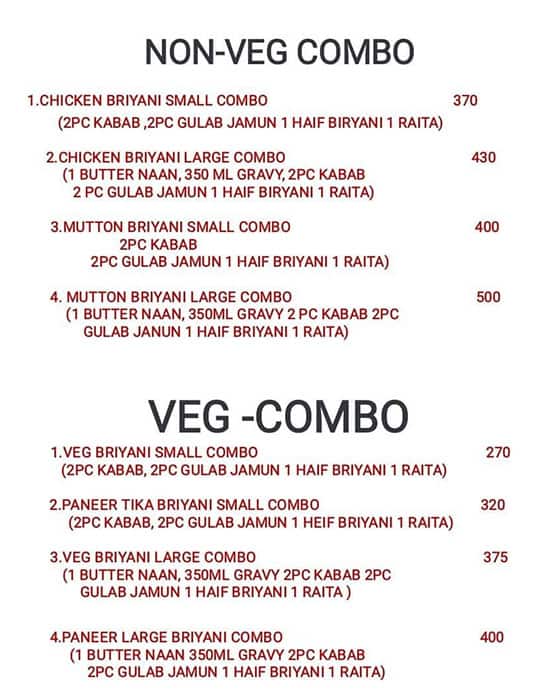 Menu of New Biryani Special, Goregaon West, Mumbai