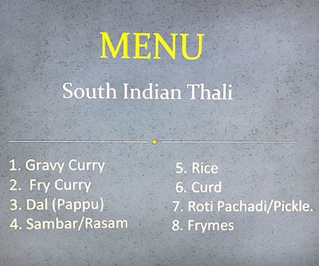 Menu of Mana Inti Bhojanam, Sangareddy, Hyderabad