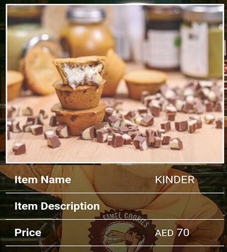 Menu at Camel Cookies desserts, Abu Dhabi, Al Khaleej Al Arabi Road