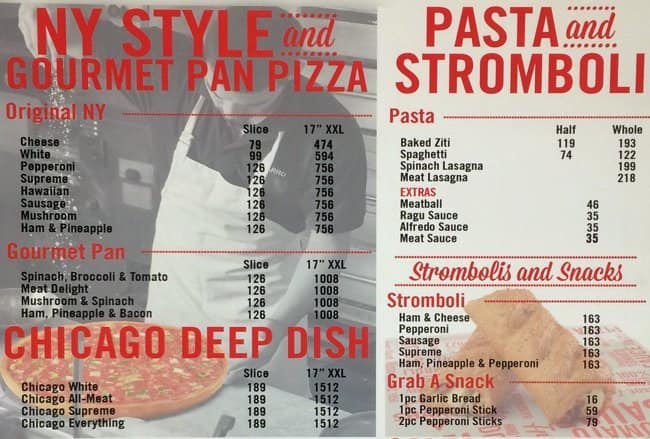 Sbarro Menu, Menu for Sbarro, SM City North EDSA, Quezon City - Zomato ...