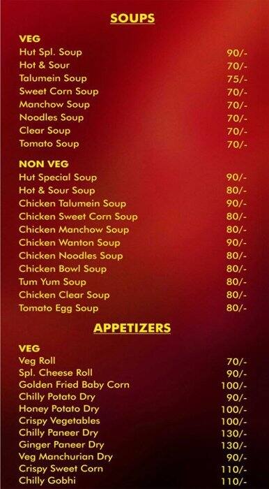 Chinese Hut Menu, Menu for Chinese Hut, Pitampura, New Delhi - Zomato