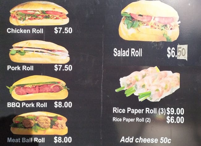 Menu at Vina Bakehouse cafe, Randwick