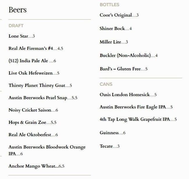 Menu at Contigo restaurant, Austin, Anchor Ln