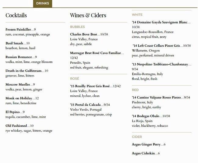 Menu at Contigo restaurant, Austin, Anchor Ln