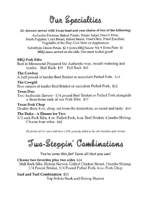 Elmer's Authentic Texas BBQ Menu - Urbanspoon/Zomato