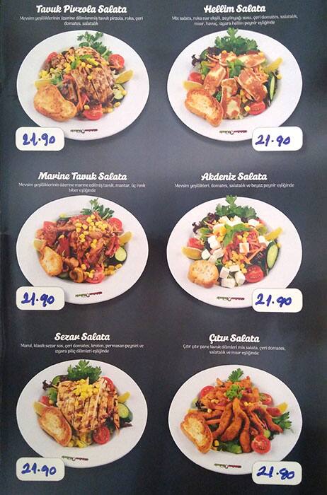 Menu at Chicken Salads, Istanbul, Değirmenbahçe Cd. No: D:2