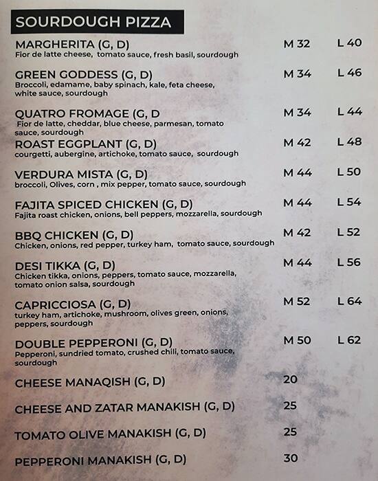 Menu at Bake station Cafe, Abu Dhabi