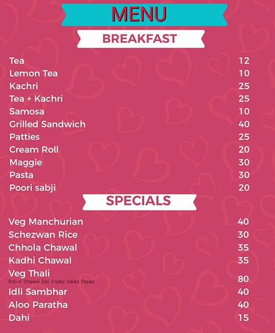 Menu of Food Junction, Jankipuram, Lucknow