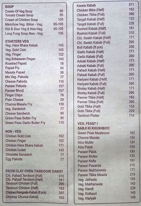 Pushpa Punjab Menu, Menu for Pushpa Punjab, Vikhroli, Mumbai - Zomato